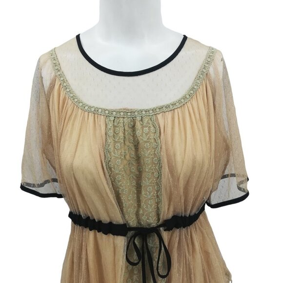 hazel | Tops | Hazel Lace Short Sleeve Victorian Blouse Size M Anthro ...